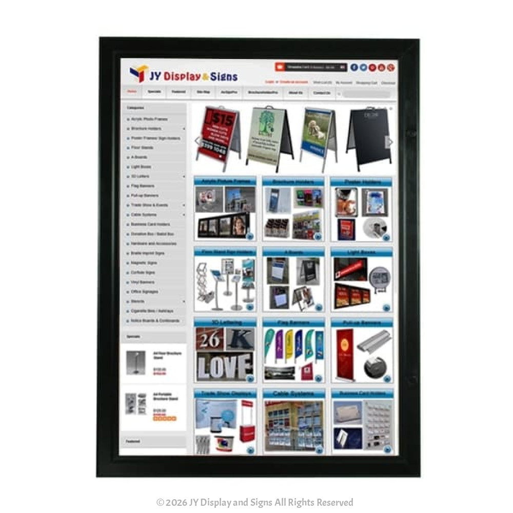 Outdoor Lockable Aluminium Poster Frame - A2 - PFL-A2 | JY Display