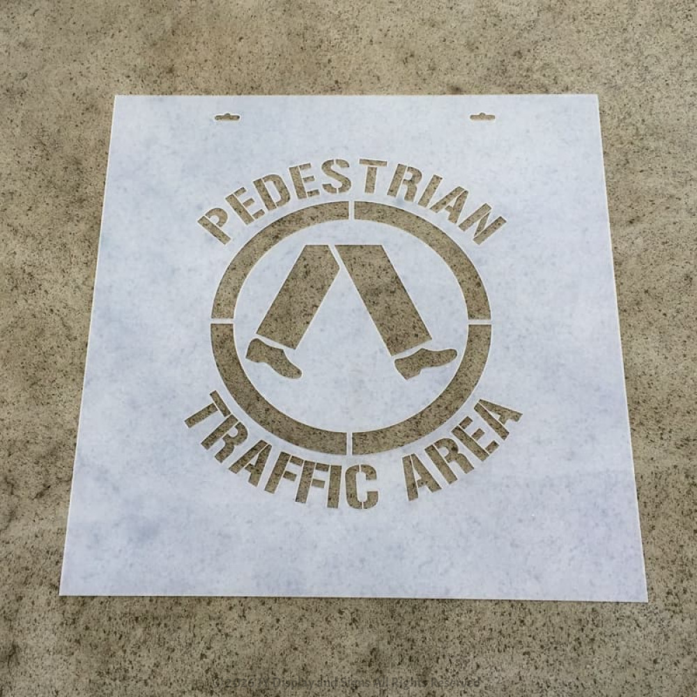 PEDESTRIAN TRAFFIC AREA Stencil - ST-W-PTA | JY Display