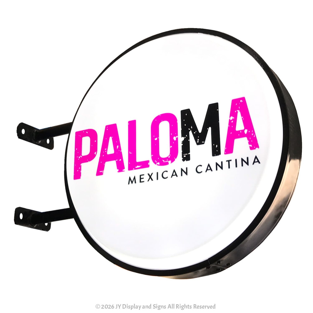 60cm round led light box wall projecting illuminated sign