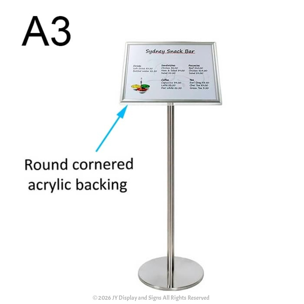 Deluxe Angled Floor Menu Stand - A3 Landscape - DAPES3L | JY Display