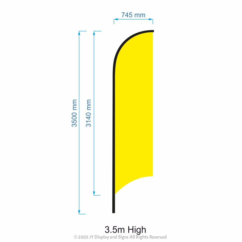 Solid Yellow Flag - Feather Flag - Pre-made Flag - FB-YELLOW