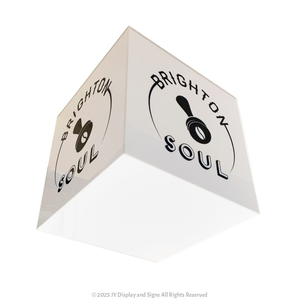 50cm acrylic LED Light Box Cube Perspex hanging suspend ceiling