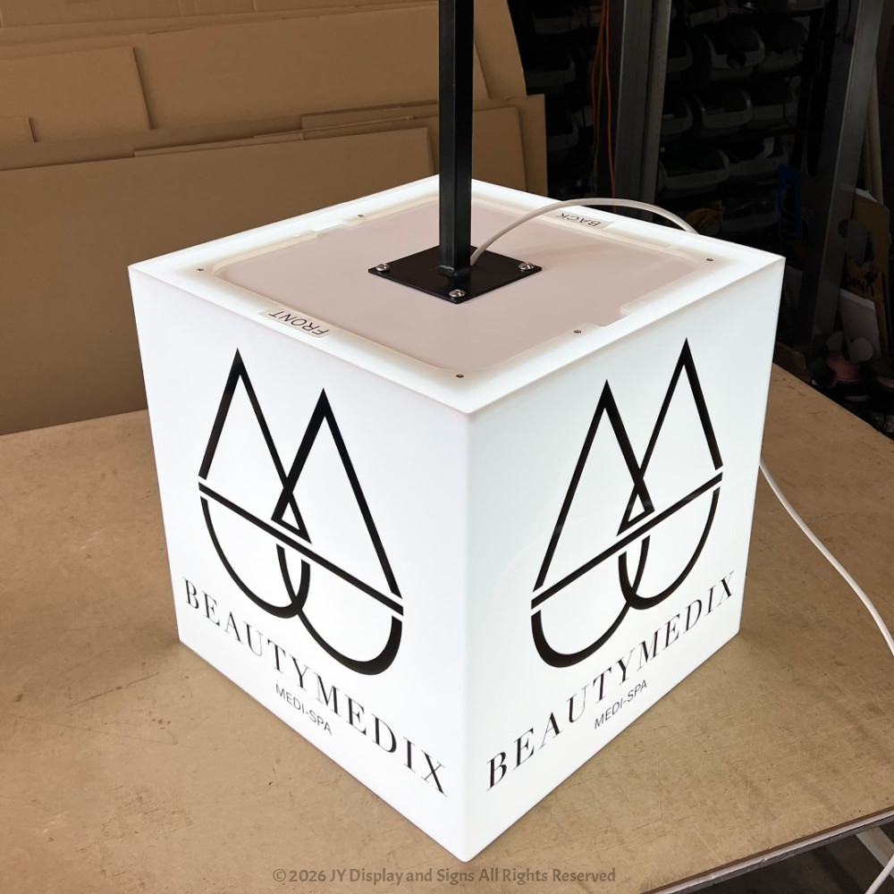 45cm LED Acrylic Light Box Cube Perspex ceiling mount hanging