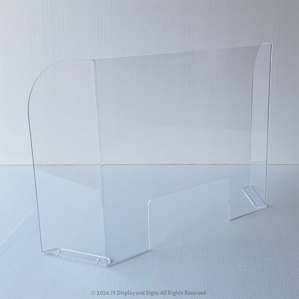 80cm High Wraparound (120°) Sneeze Guard / Counter-top Acrylic Shield ...