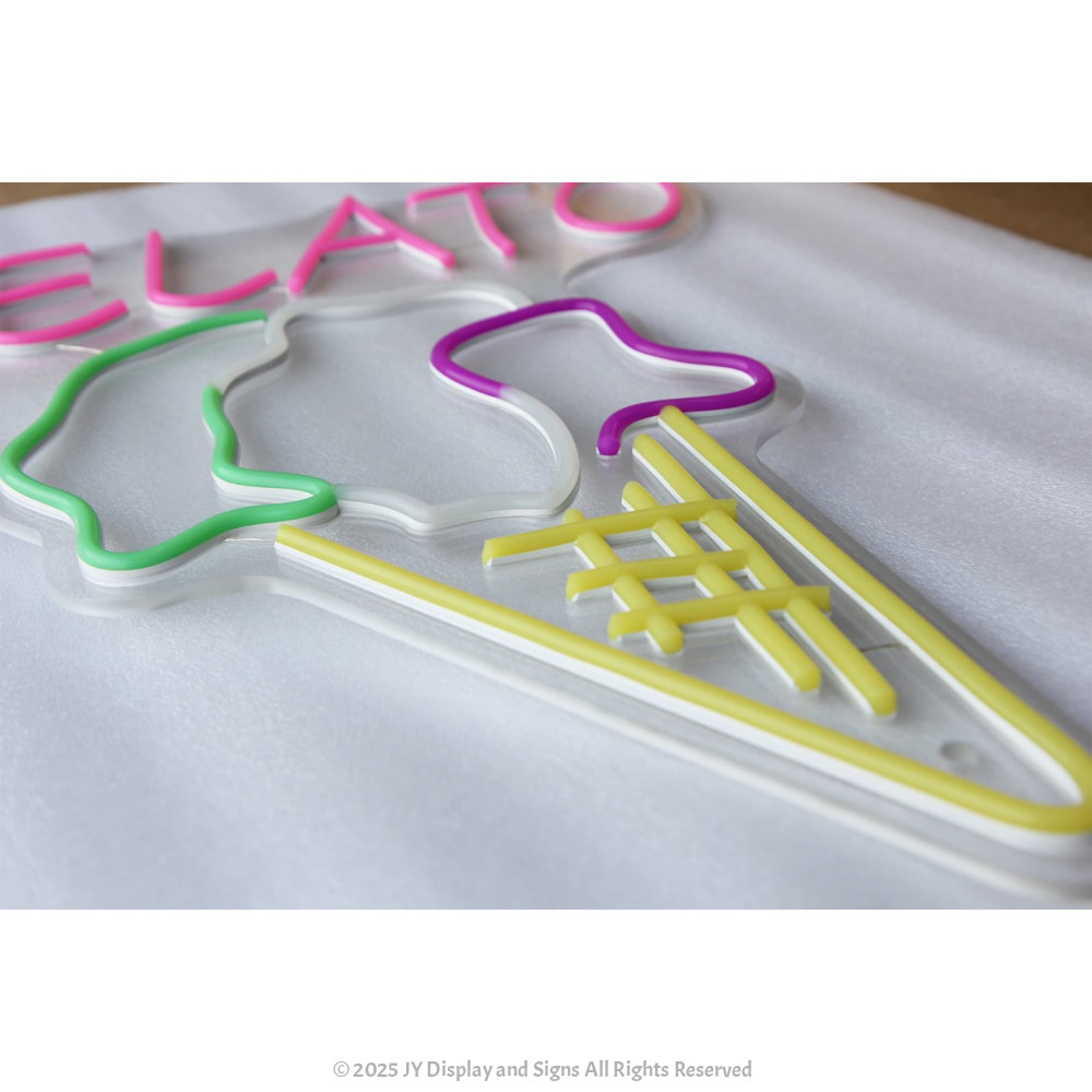Pre-made Gelato neon sign stock in Melbourne