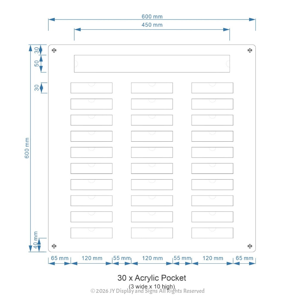 Acrylic Board with Multiple Pocket / Perspex Pocket Board / Sign Board ...