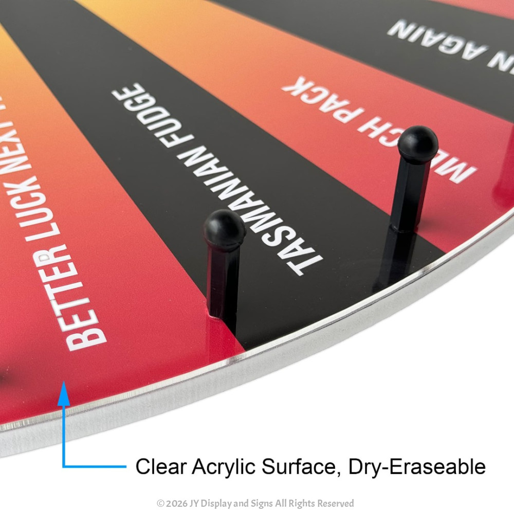 Custom Dry Erase Spinning Prize Wheel Countertop Spinner