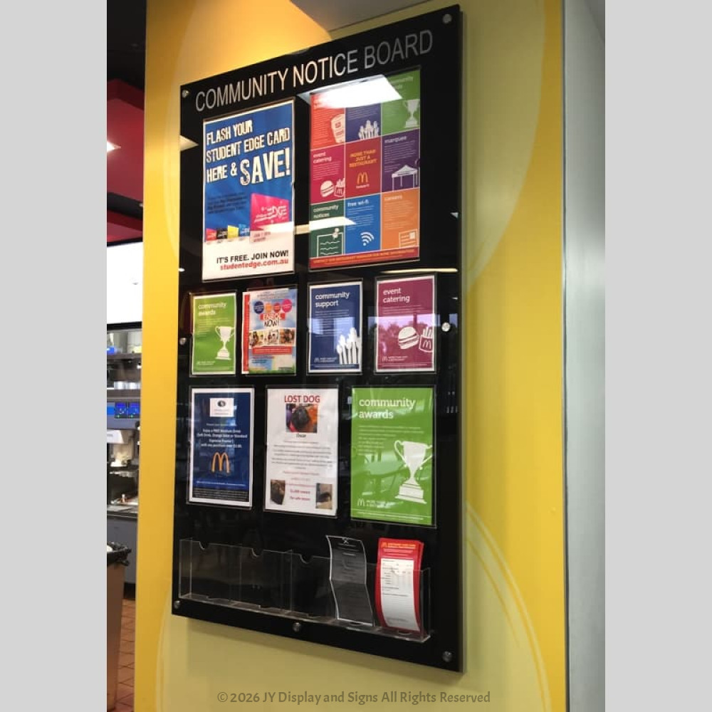 Information Board - 5 A4 Sign Holders + 10 DL & 5 A4 Brochure Holders