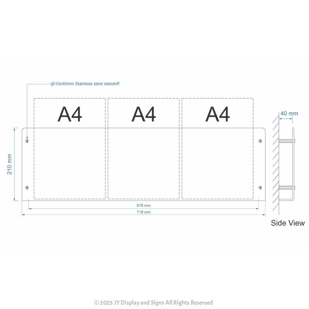 A4 Acrylic Brochure Rack | Booklet Display Shelf Australia