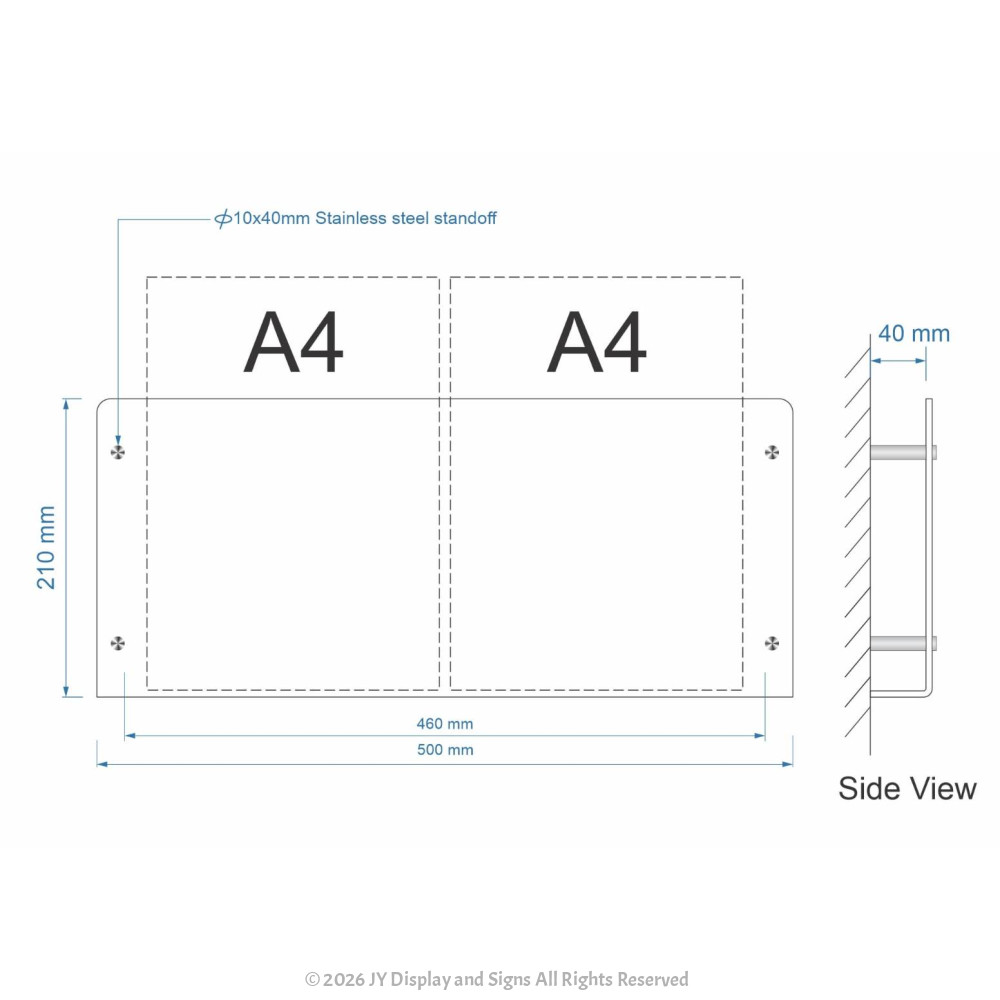 A4 Acrylic Brochure Rack | Booklet Display Shelf Australia