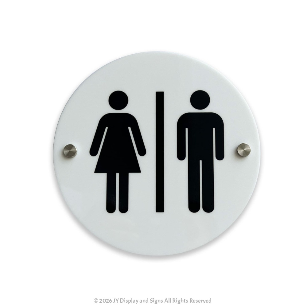 Round Acrylic Toilet Sign