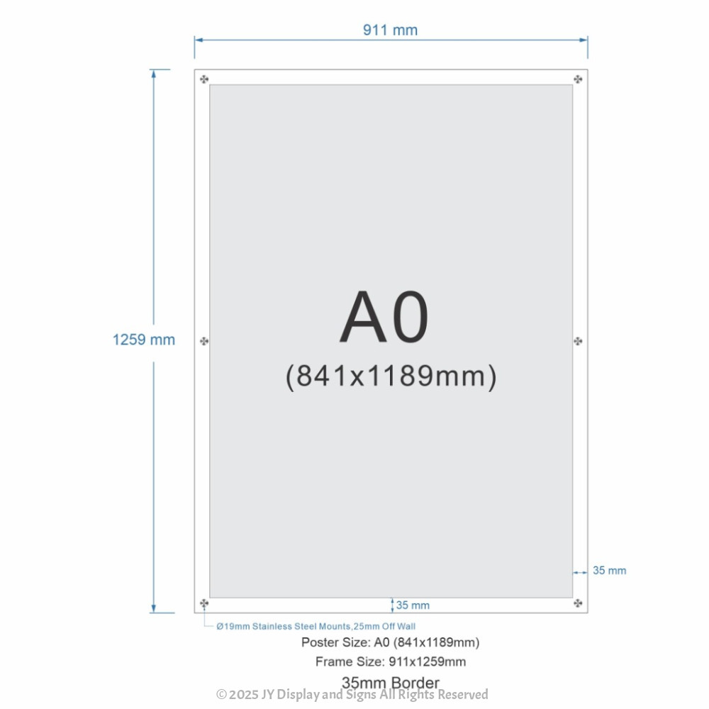 A0 Acrylic Sign Poster Frame perspex sandwich picture holder