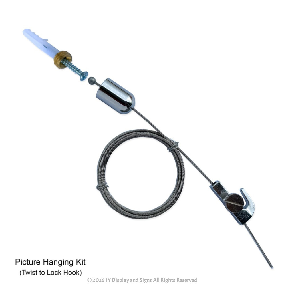 Pair of Ceiling Gallery Picture Hanging Kit with Adjustable Hook - HA ...