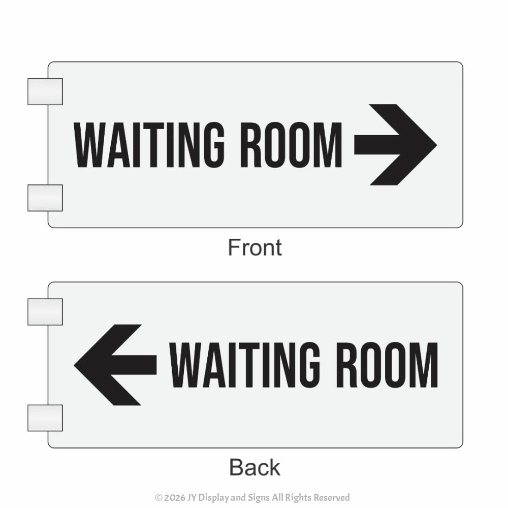 Acrylic Waiting Room sign wall mounted door corridor signage side mount