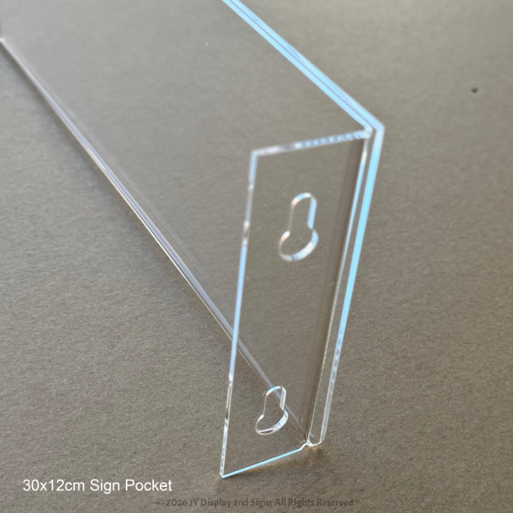 Acrylic Side-Mounted Sign Pocket Kit - Clear Acrylic Display Frames