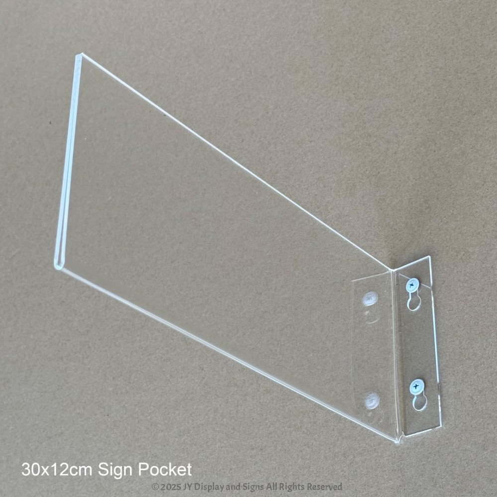 Acrylic Side-Mounted Sign Pocket Kit - Clear Acrylic Display Frames