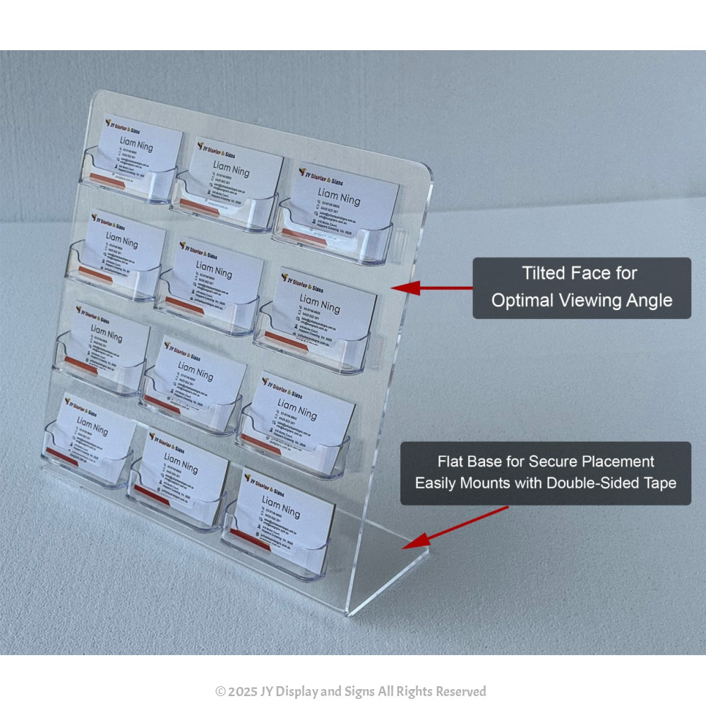 Organize Business Cards in Style | 16-Pocket Acrylic Holder