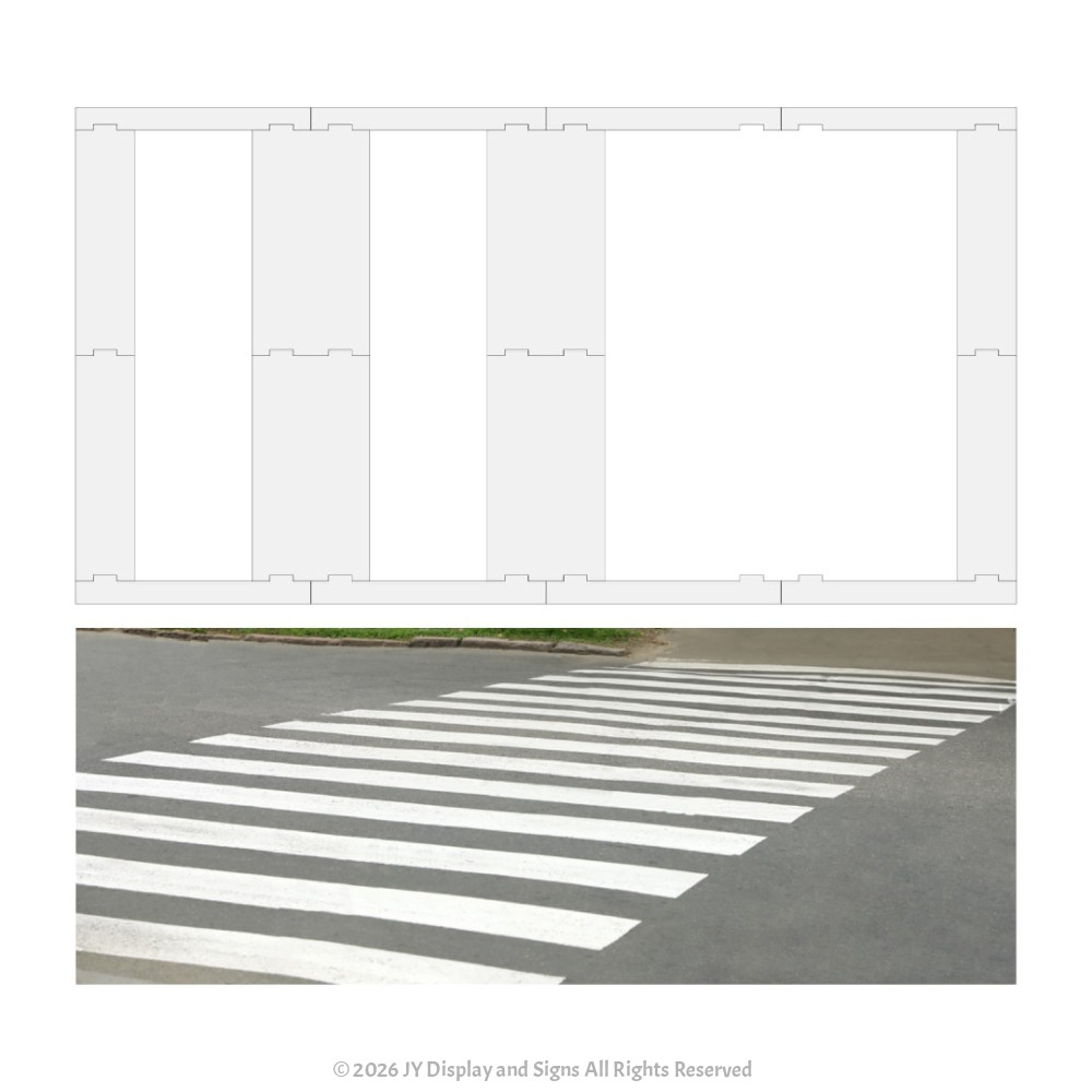 Pedestrian Crossing Modular Stencil Set - ST-ZEBRALINE | JY Display