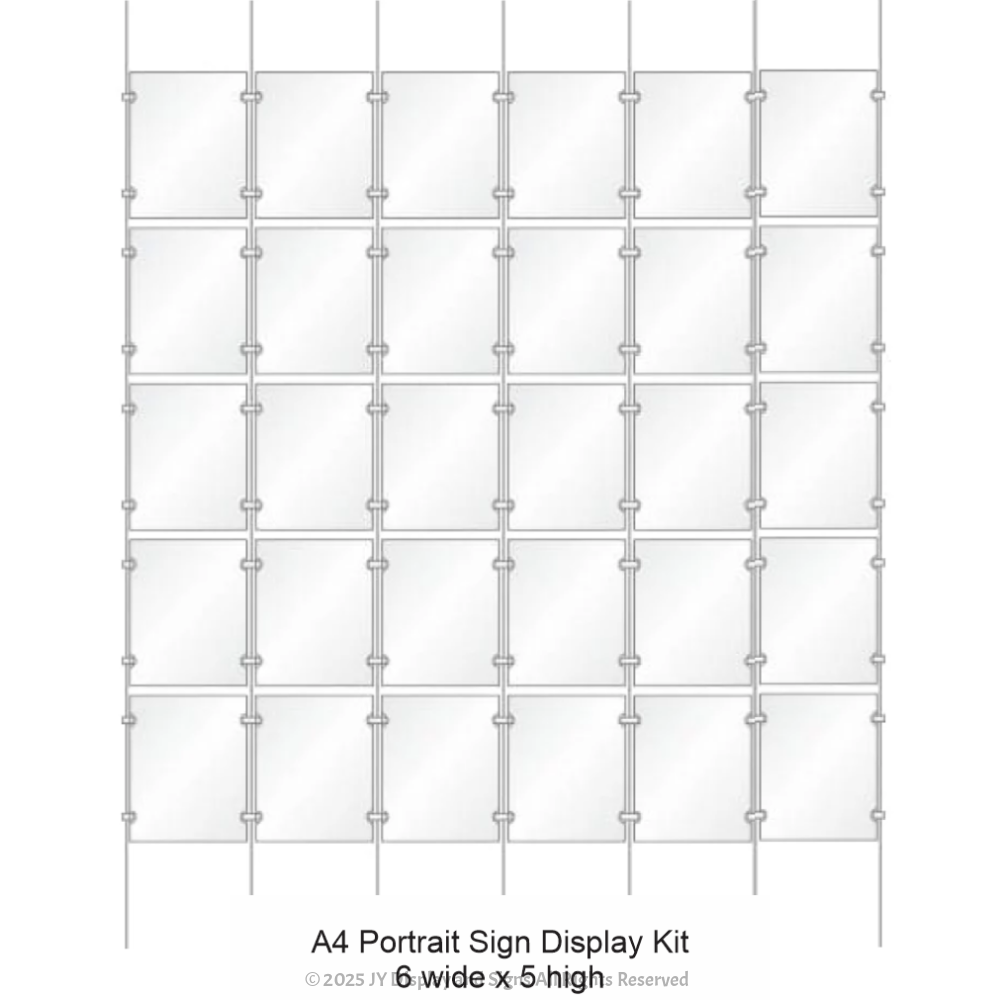 Cable Display Kit - A4 Portrait 30 Pockets | Acrylic Sign Holders | JY ...