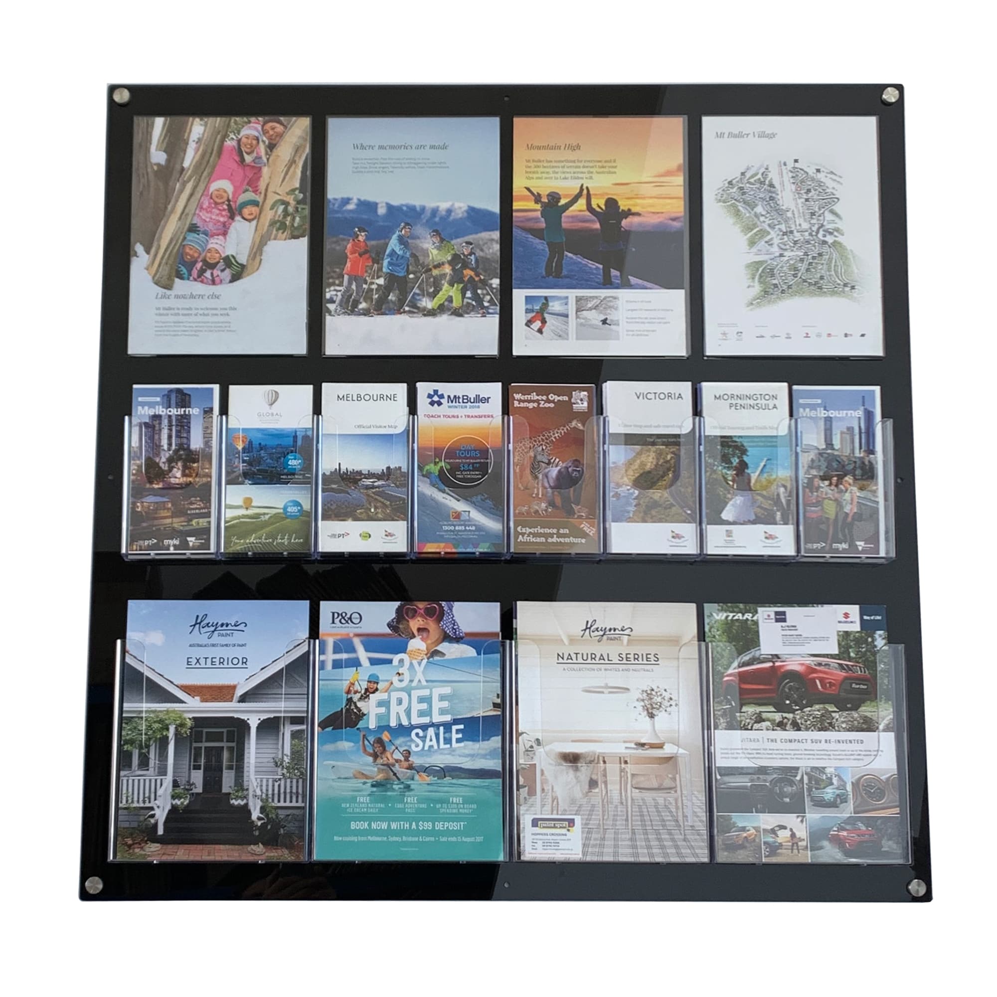 Acrylic Sign Board - 4 x A4 Sign Holder+ Brochure Holder